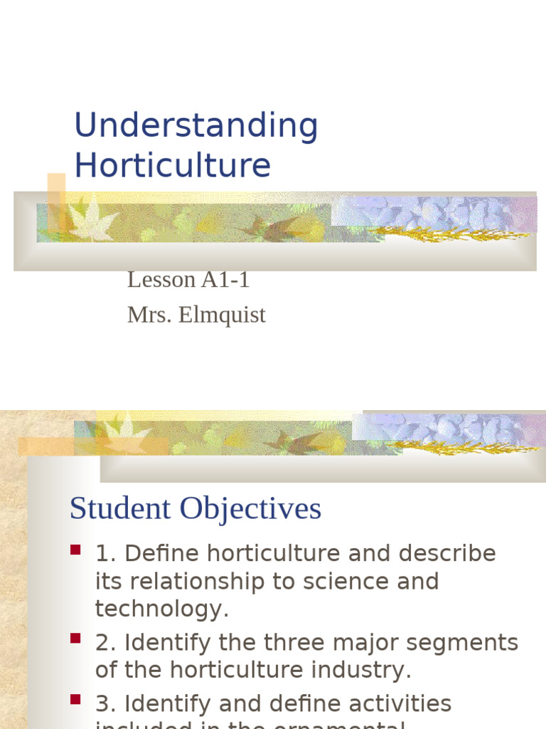 Introduction to Horticulture Basics | PDF | Horticulture | Crops