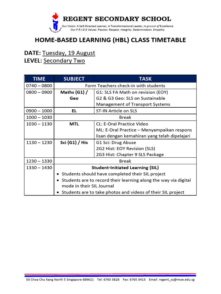 Hbl Day 12 - s2 Level Tt (1) | PDF