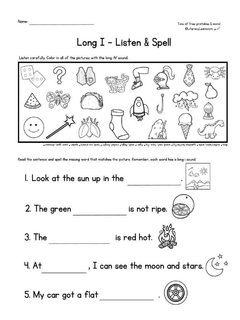 Long I Listen Spell by LiteracyLearn | PDF