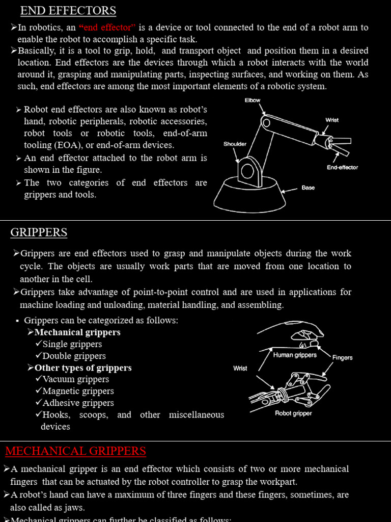 Types of End Effectors in Robotics | PDF | Electric Motor | Actuator