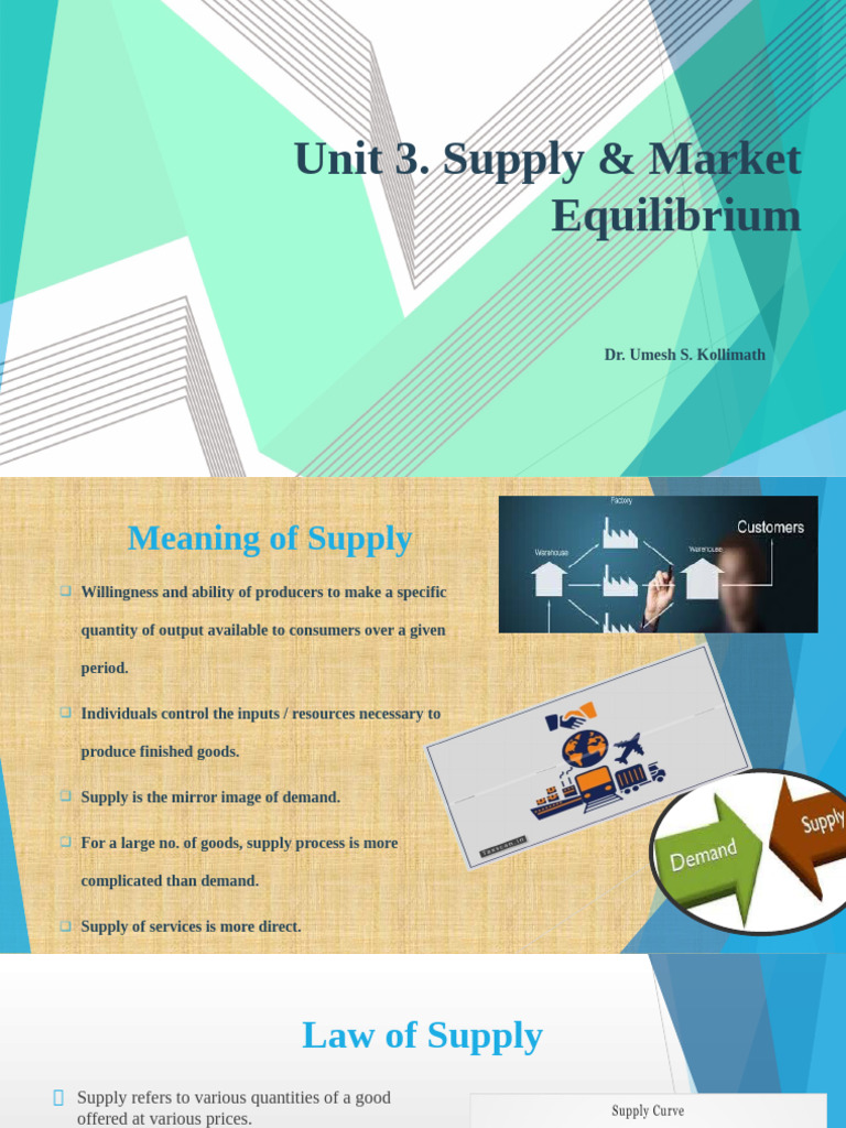 Unit3 - Supply & Market Equilibrium | PDF | Supply (Economics) | Production Function