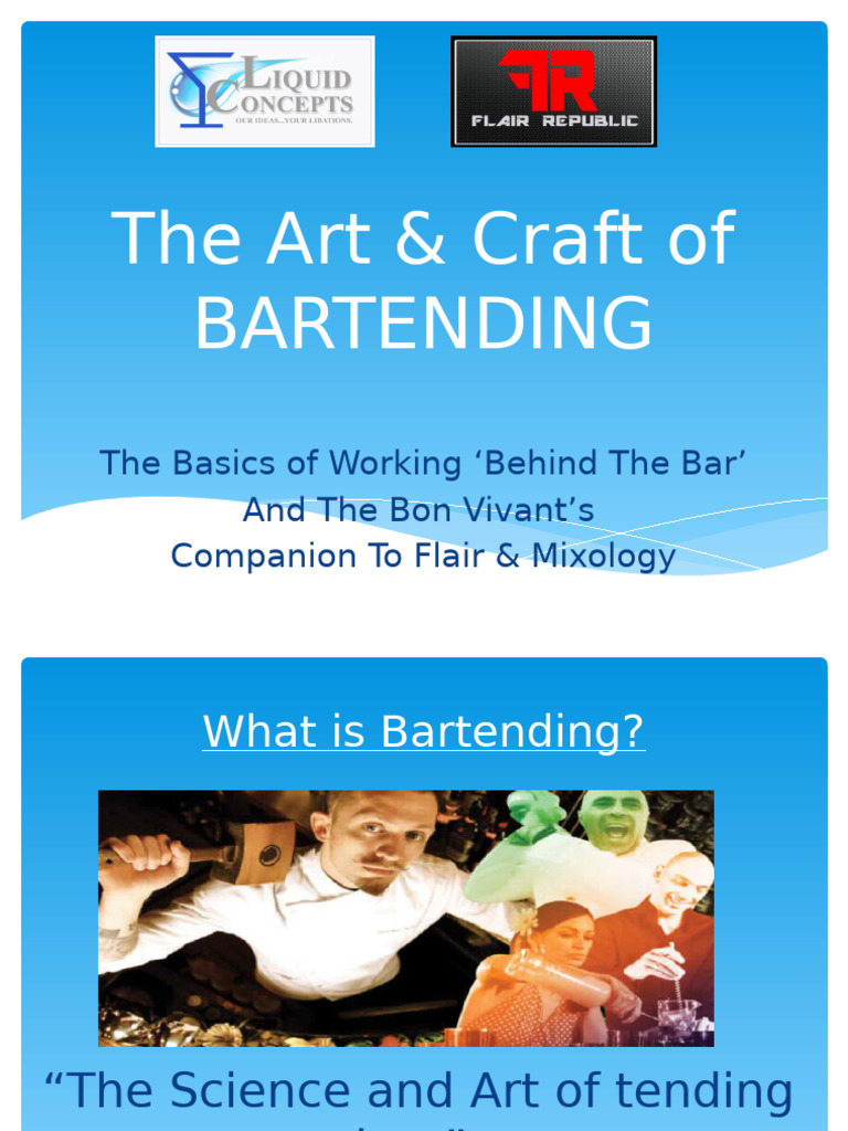 Basics of Mixology and Bartending | PDF | Cocktails | Bartender