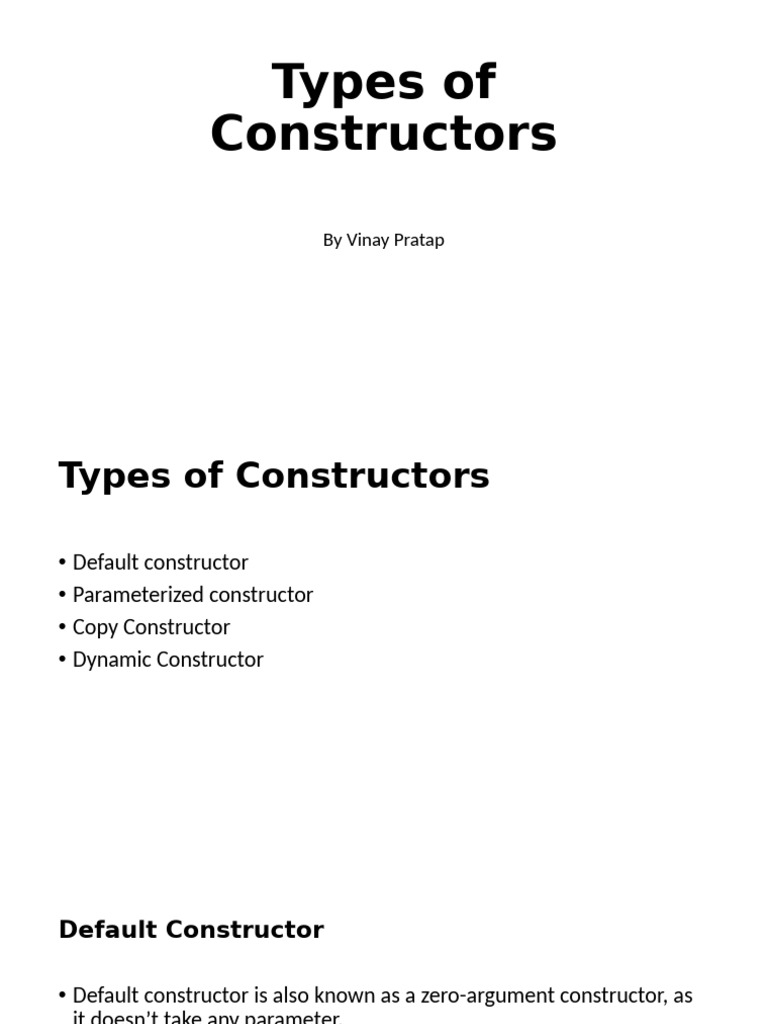Types of Constructors | PDF