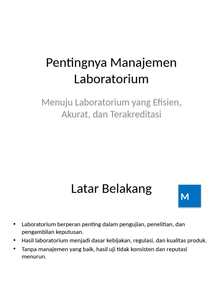 Pentingnya Manajemen Laboratorium Ikon | PDF