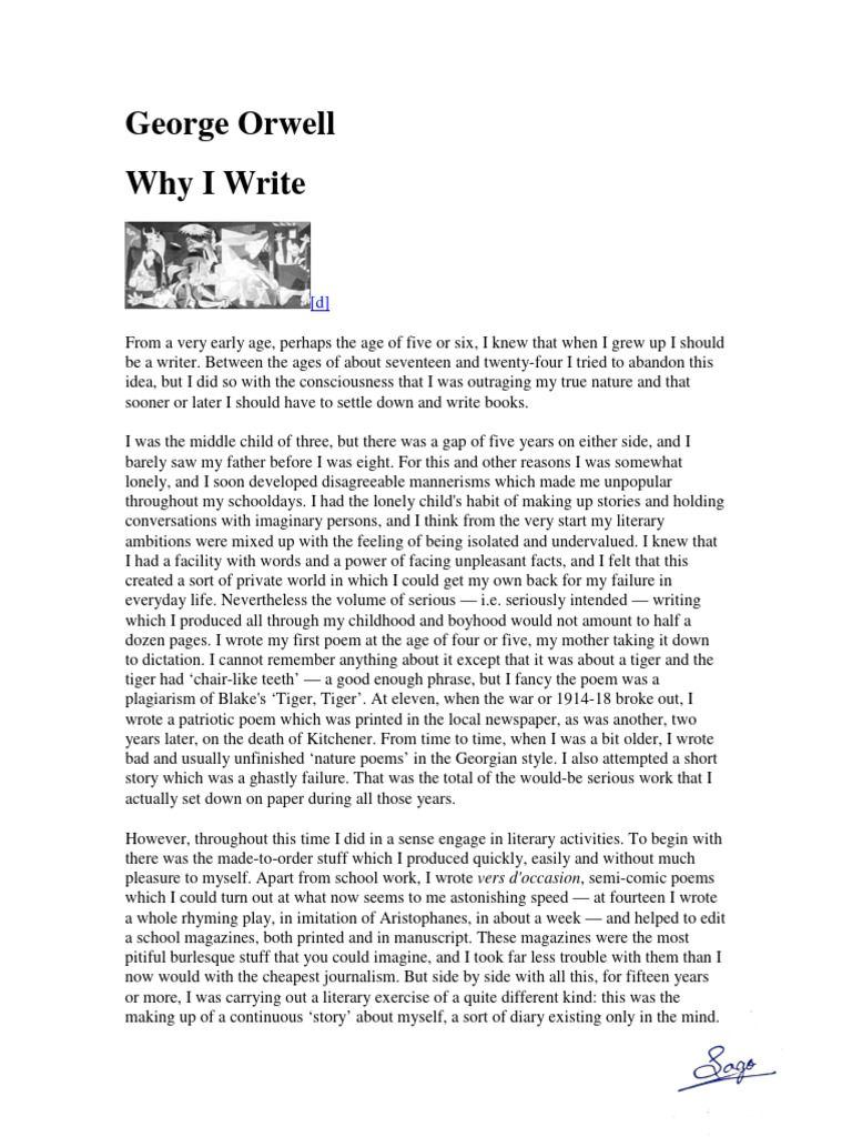 George Orwell's Writing Motives Explained | PDF | Aesthetics