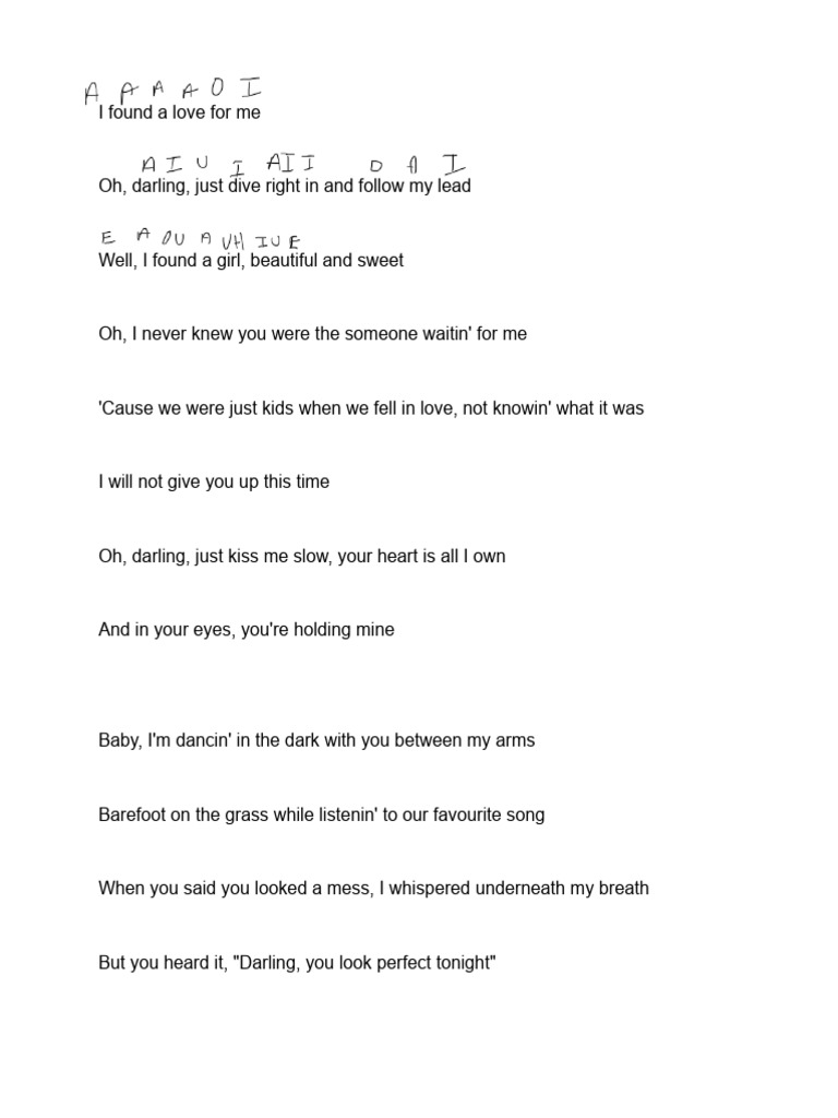 Perfect Lyrics Overview | PDF