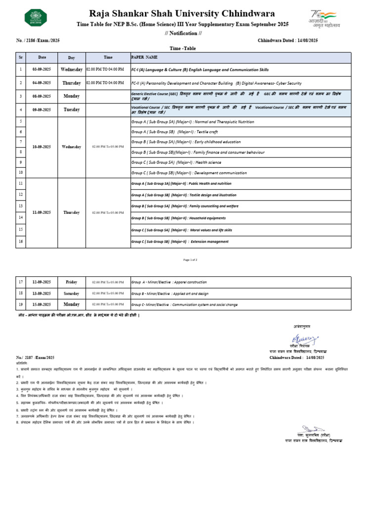 BHSC III Year Supply Sept. 2025 | PDF
