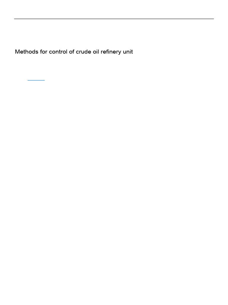 Methods For Control of Crude Oil Refinery Unit | PDF | Control Theory ...