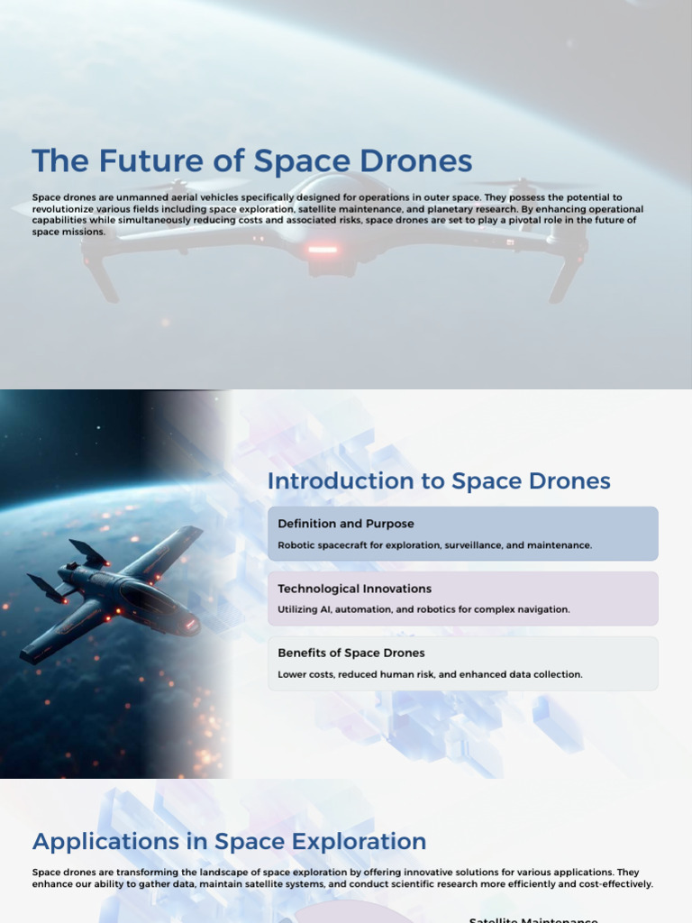Future Innovations in Space Drones | PDF | Outer Space | Space Exploration