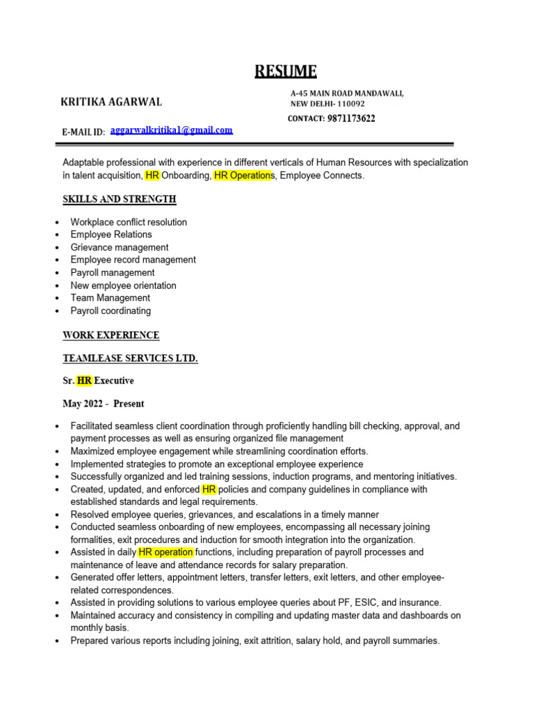 Kritika | PDF | Human Resources | Employment