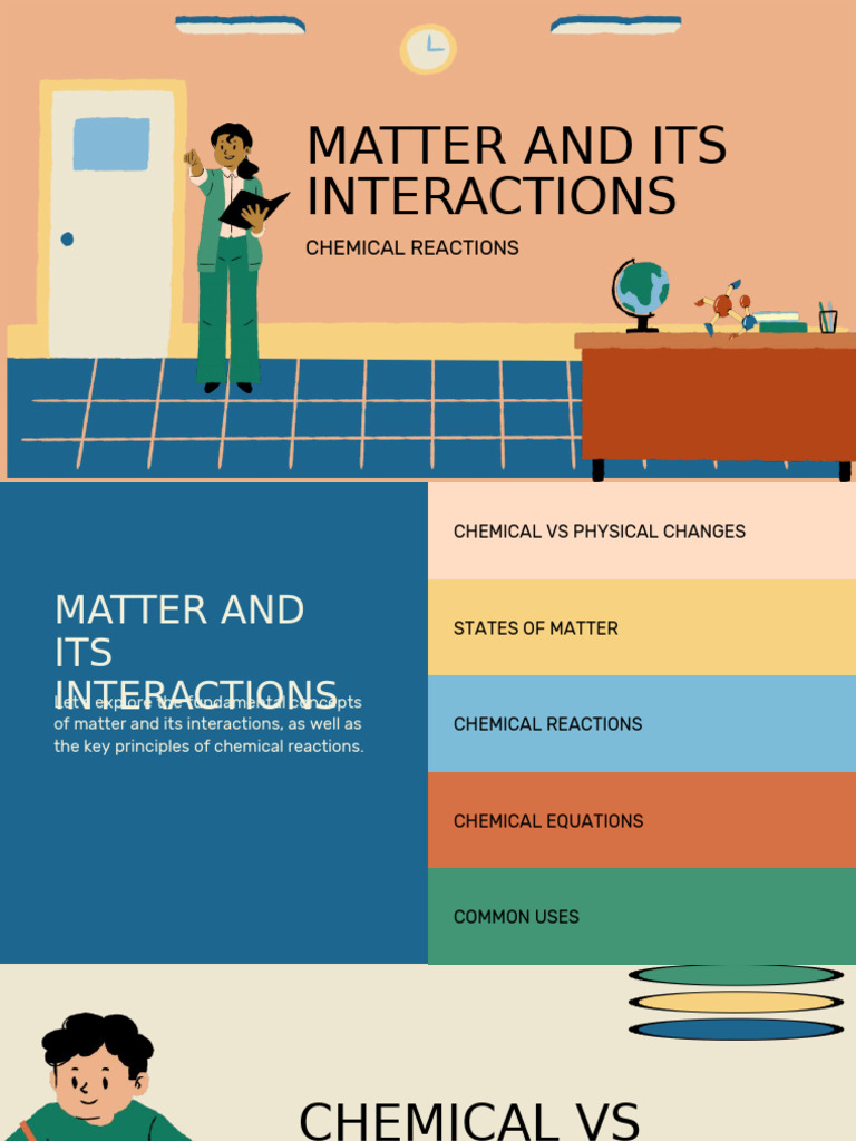Colorful Lined Style Matter and Its Interactions Chemical Reactions ...
