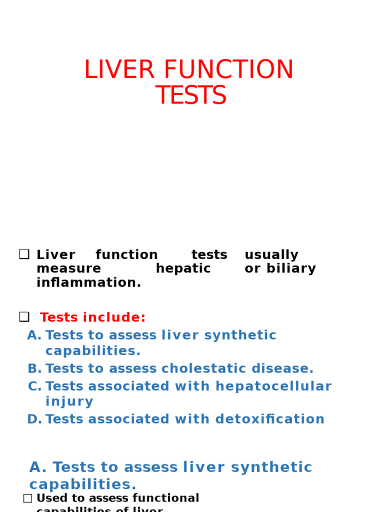 Liver Function Tests New | PDF | Liver | Clinical Medicine