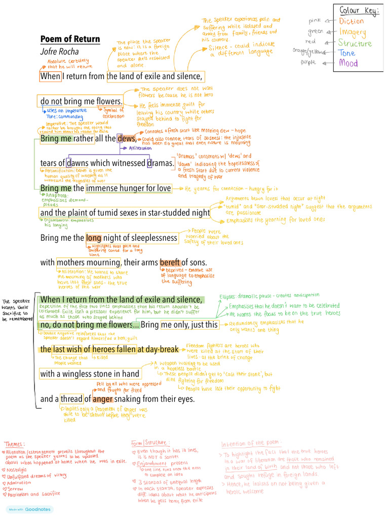 Analysis of Jofre Rocha's Poem of Return | PDF