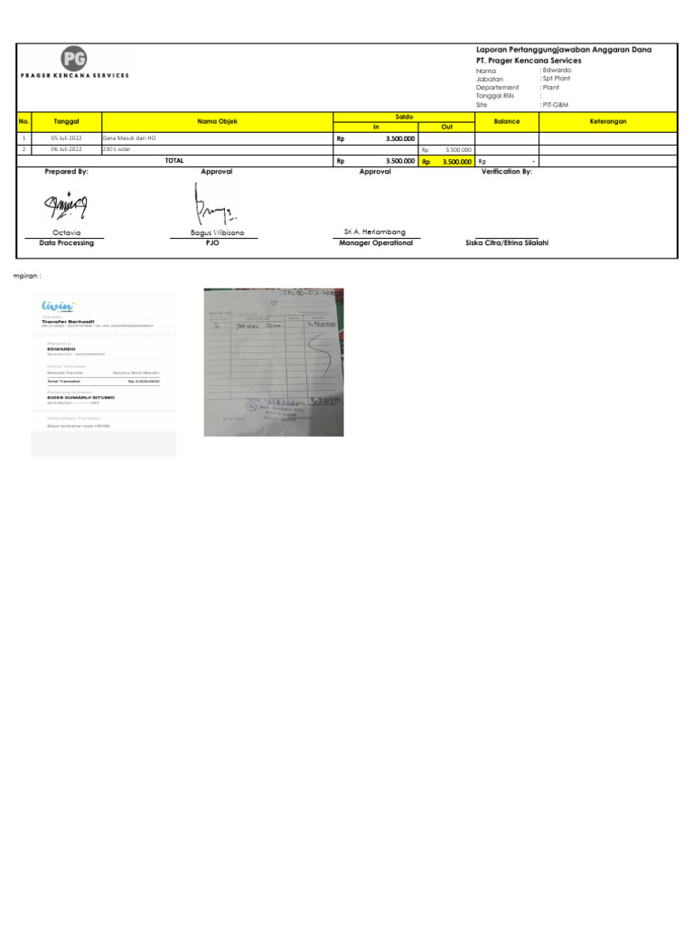 LPJ Pembelian Tambahan Solar HD | PDF