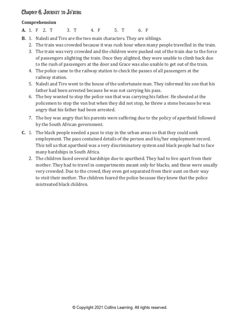 Understanding "Journey to Jo'burg" | PDF