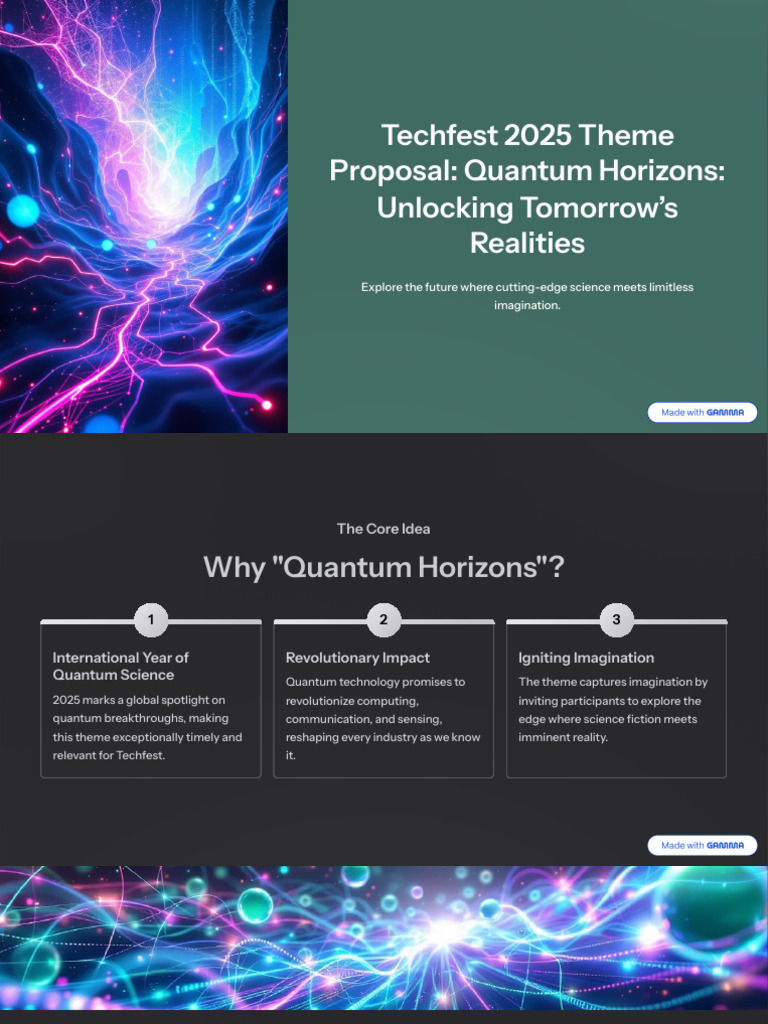 Techfest 2025 Theme Proposal Quantum Horizons Unlocking Tomorrows Realities | PDF | Quantum ...