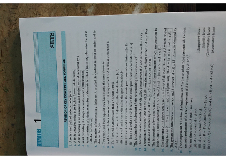 Class 11th Sets Short Notes | PDF