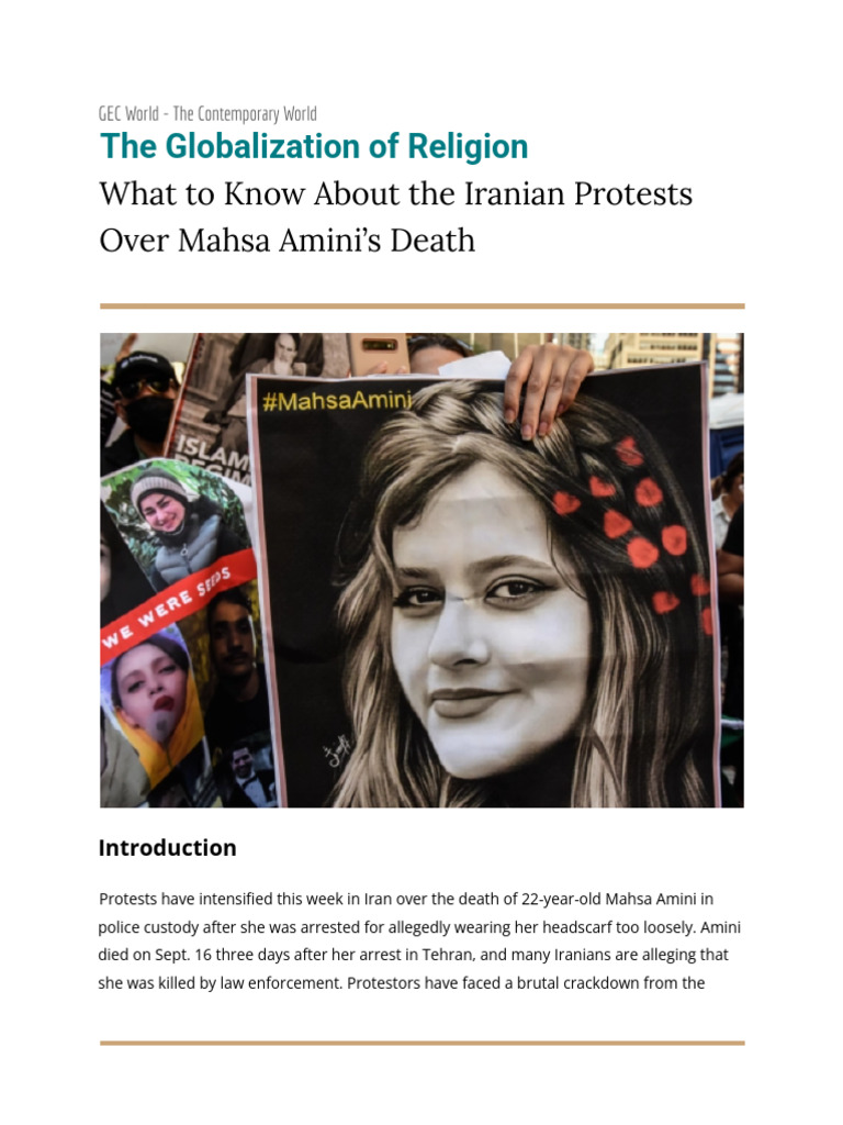 Mahsa Amini: Protests and Women's Rights | PDF | Iran | Social Conflict
