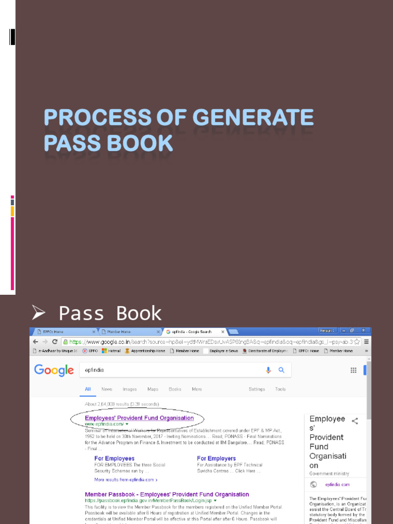 PF Passbook Generation | PDF