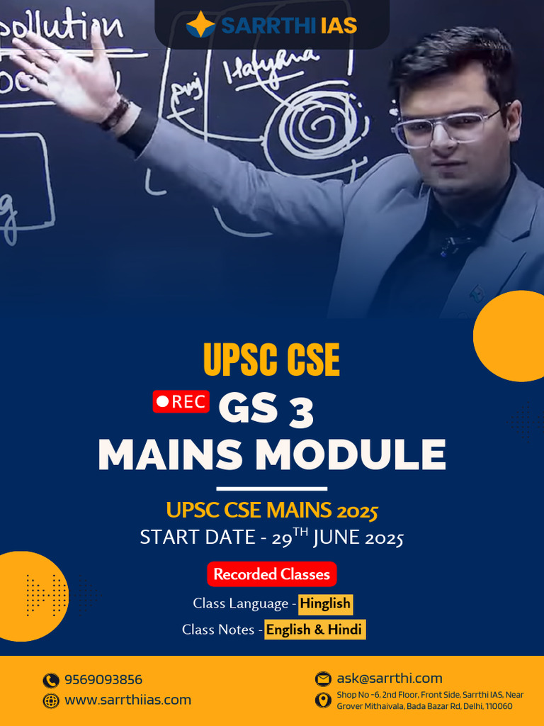GS 3 Mains Module For 2025 - Final | PDF