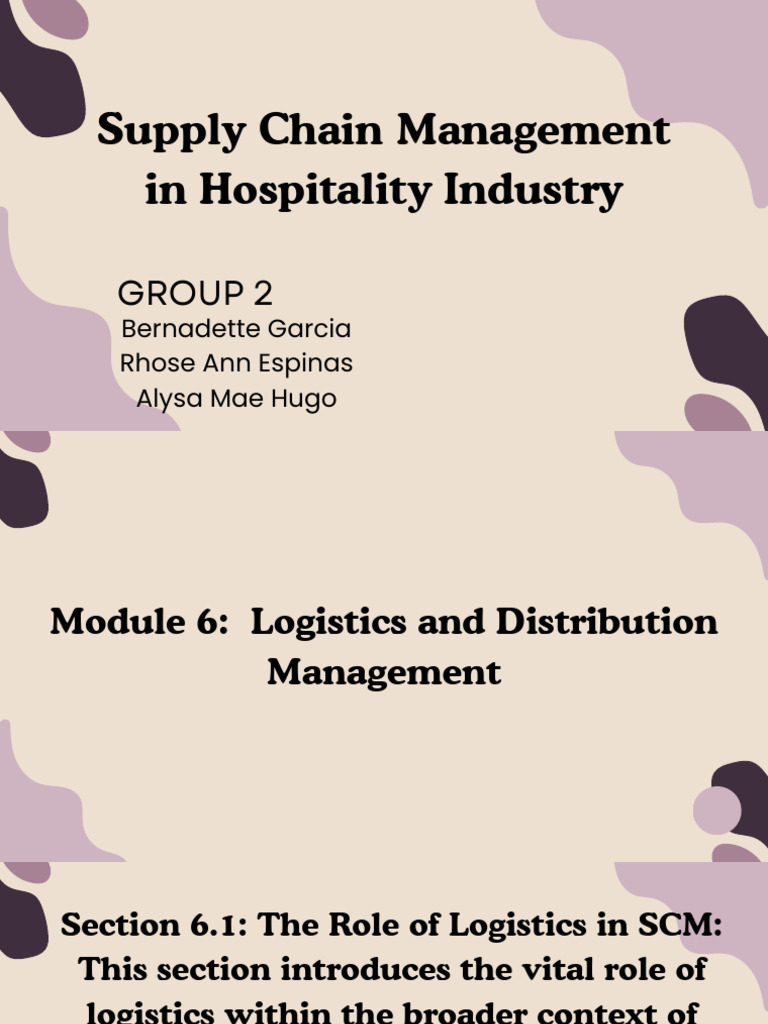 Supply Chain Management in Hospitality Industry - 20250520 - 200017 ...