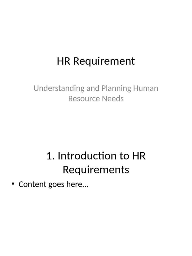 HR Requirement Presentation | PDF