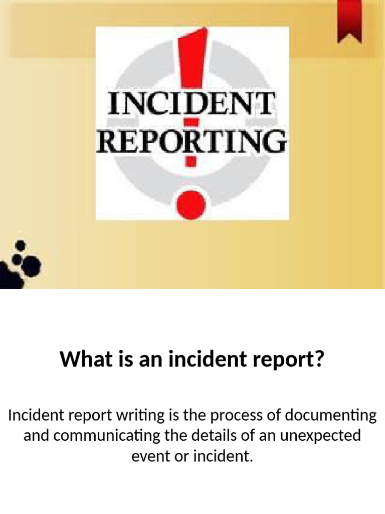 Incident Reports | PDF