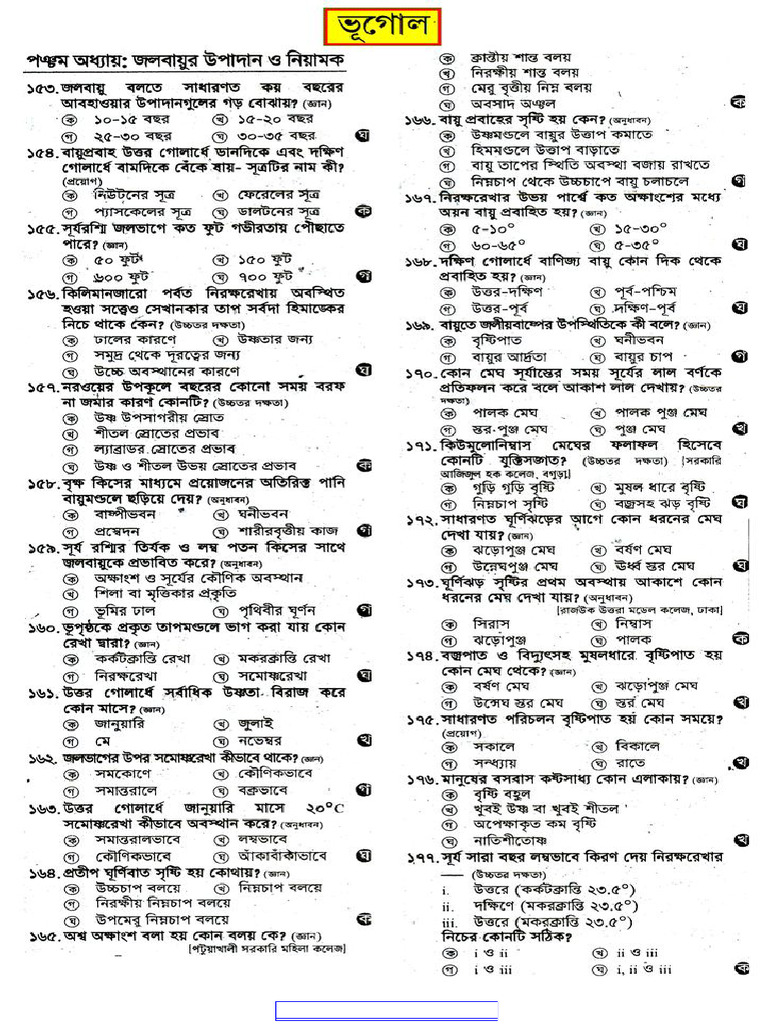 Water and Air Elements Controller HSC Geography 1st MCQ Question With ...