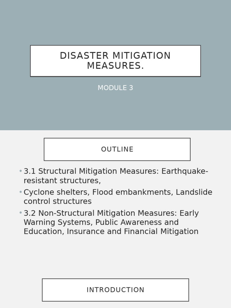 Disaster Mitigation Measures-MOD 3 | PDF | Tropical Cyclones | Landslide