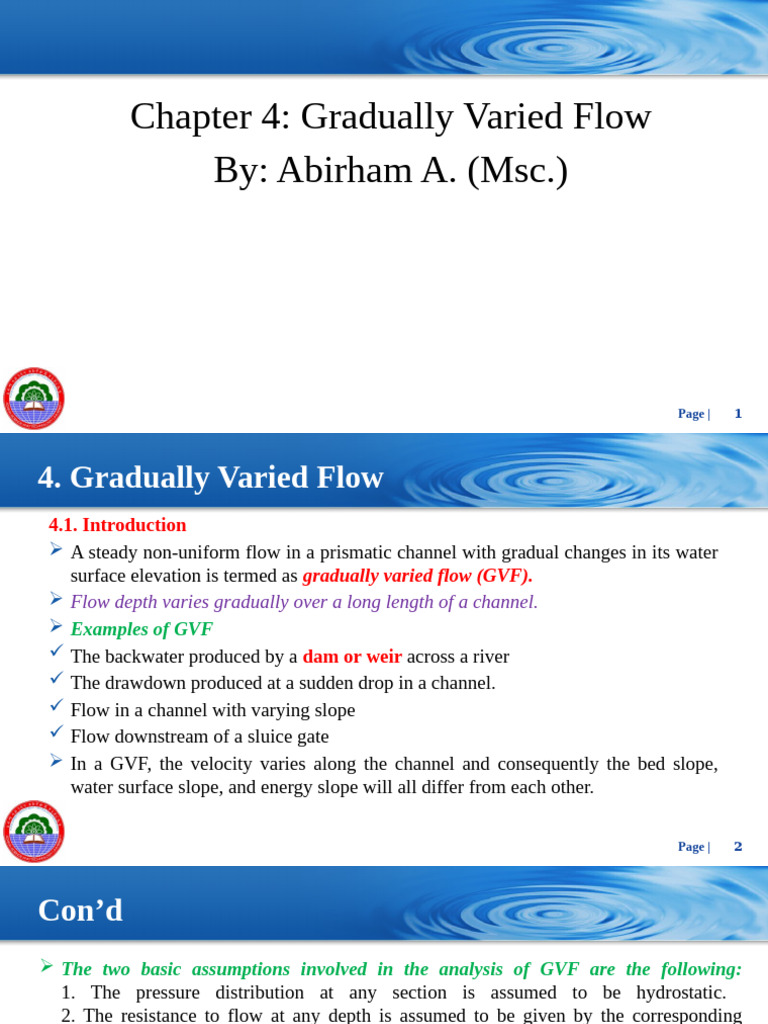 Understanding Gradually Varied Flow | PDF