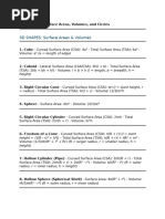 TSA, CSA, and Volume Formulas Guide | PDF