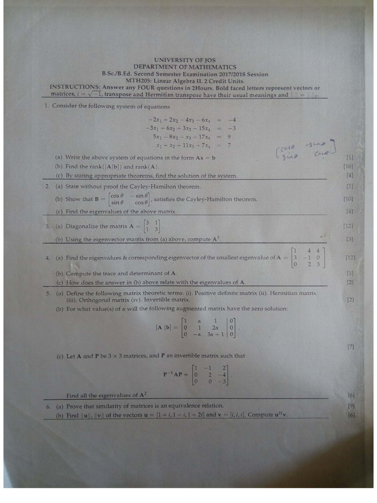 MTH 205 Past Questions-1 FILIBUS PROMISE FOR FINANCIAL SECRETARY SCSN-1 | PDF