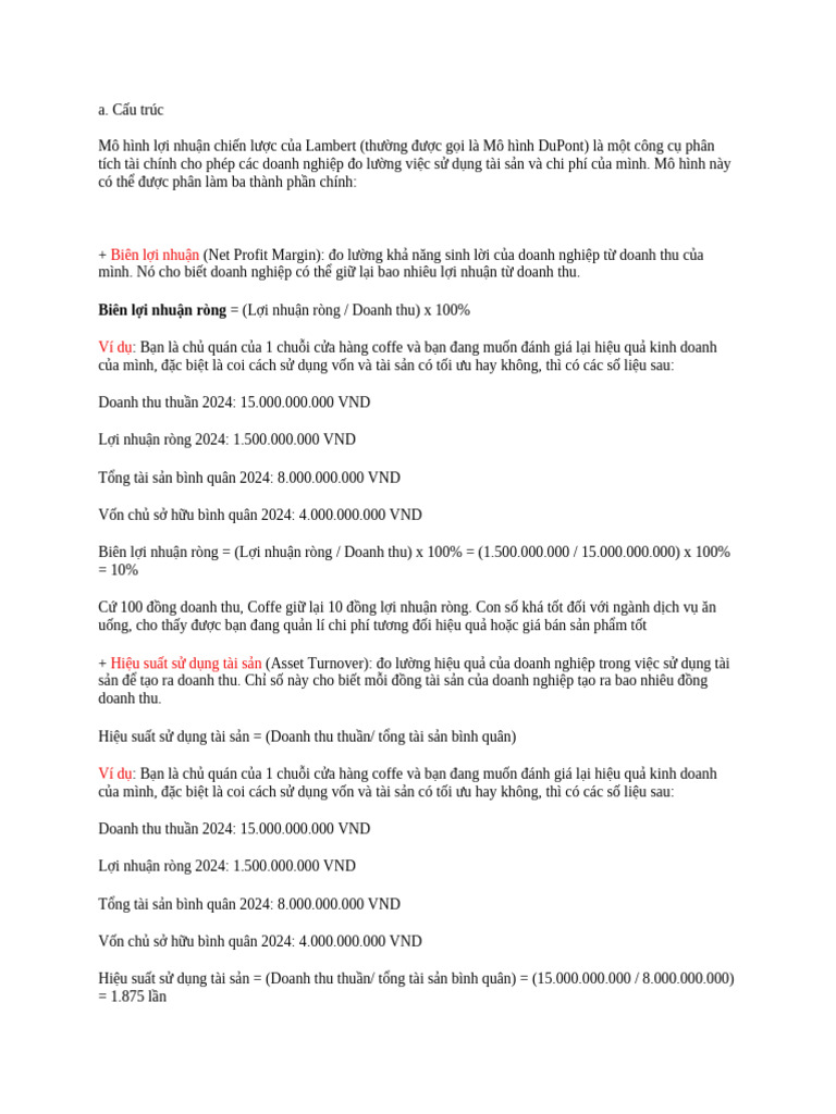 Strategic Profit Model | PDF
