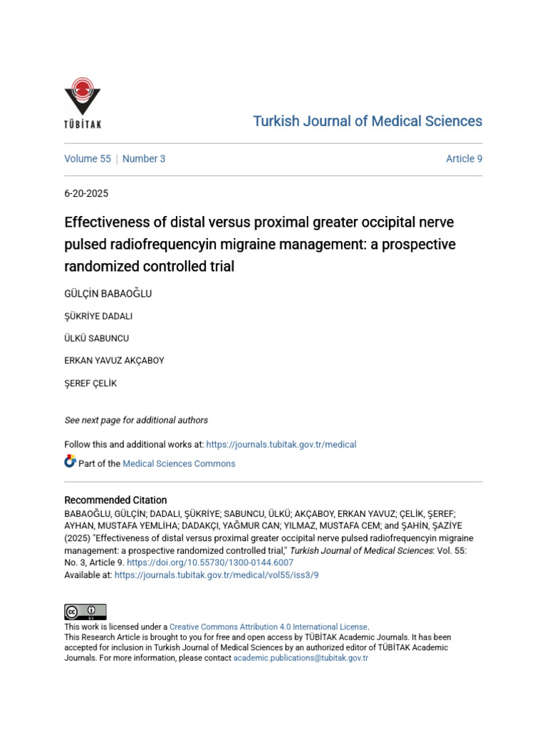 Effectiveness of Distal Versus Proximal Greater Occipital Nerve P | PDF ...