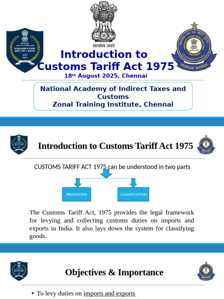 Overview of Customs Tariff Act 1975 | PDF | Customs | Tariff
