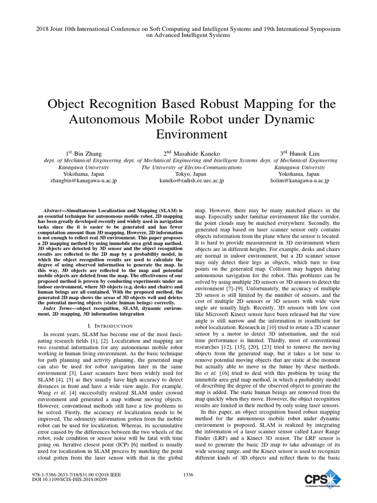2D Mapping with 3D Object Recognition | PDF | Applied Mathematics ...