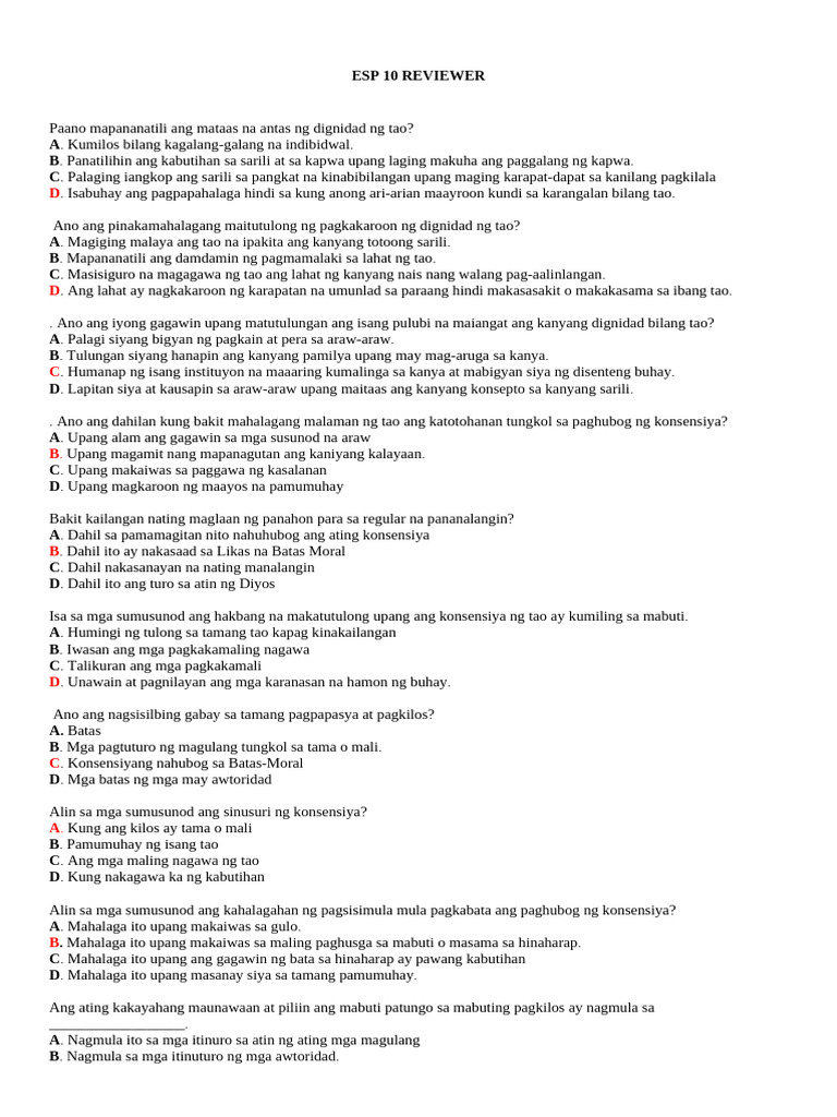 ESP10 Reviewer | PDF