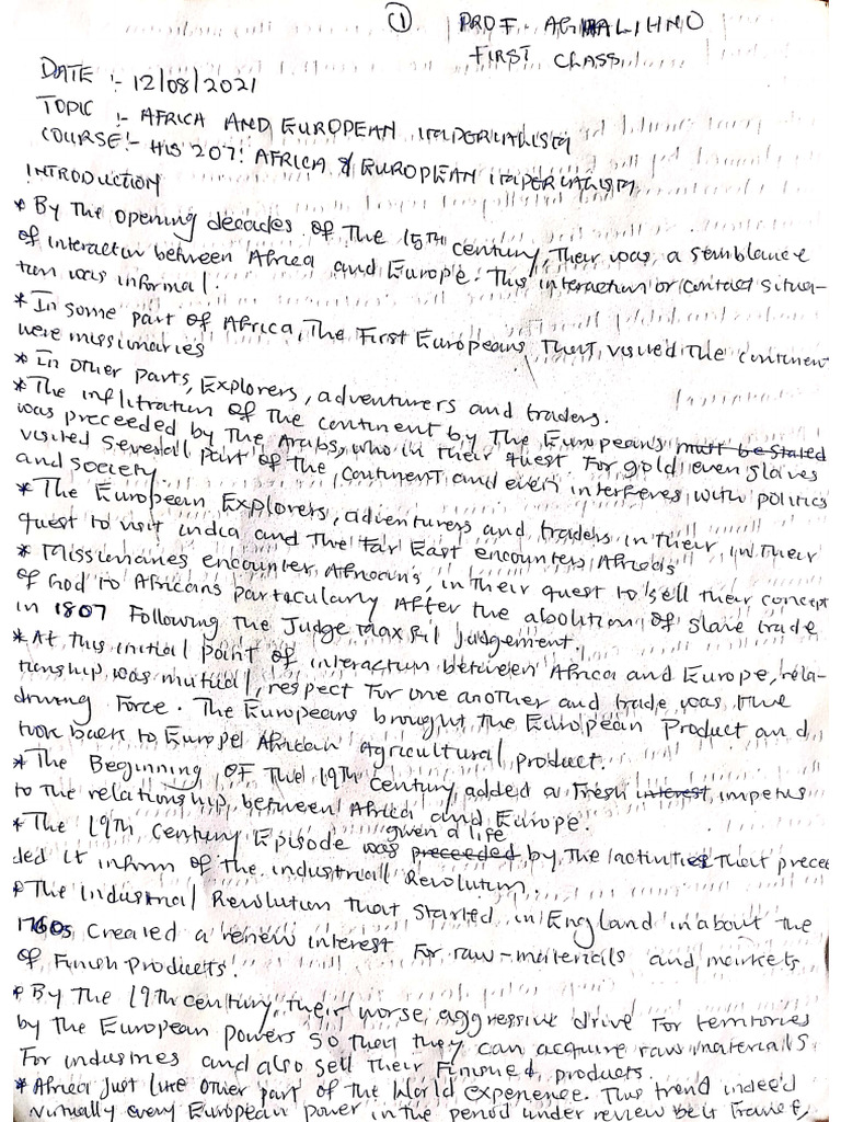 His 207 Complete Note For First Class by History Guardian (Scottmichael ...