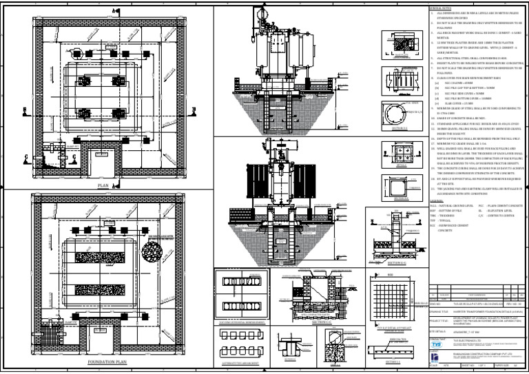 Inverter Transformer Foundation Plan | PDF | Materials | Building ...