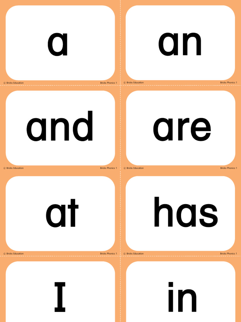 Bricks Phonics L1 Flashcard Sight Words | PDF