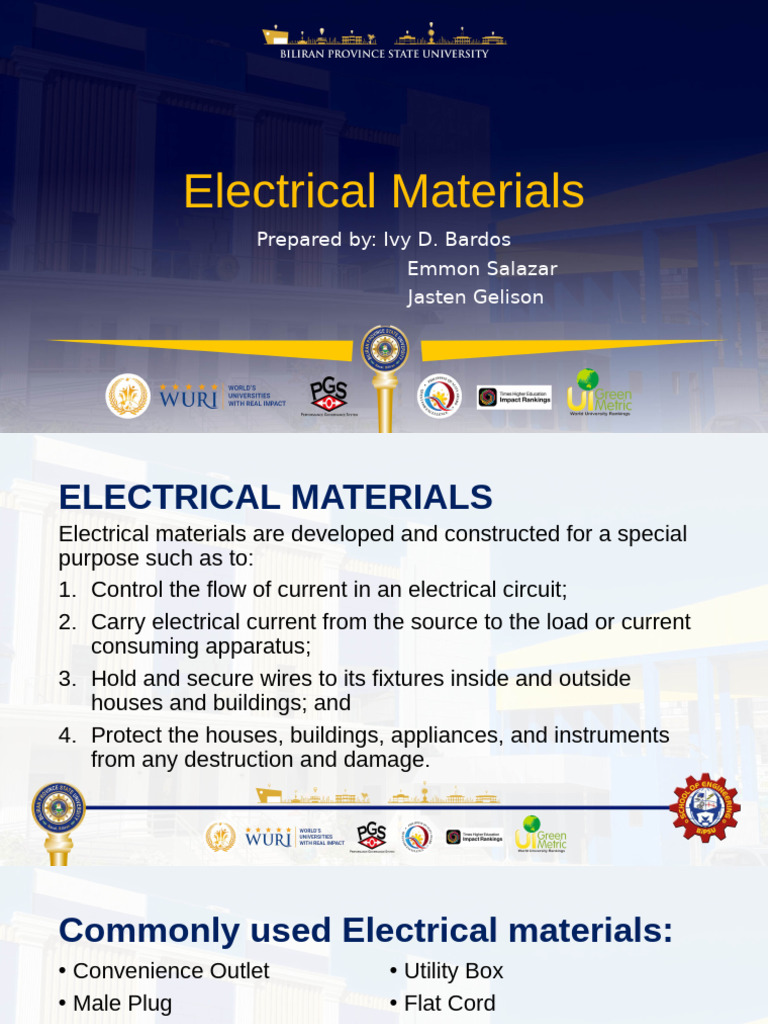 Essential Electrical Materials Guide | PDF | Fuse (Electrical ...