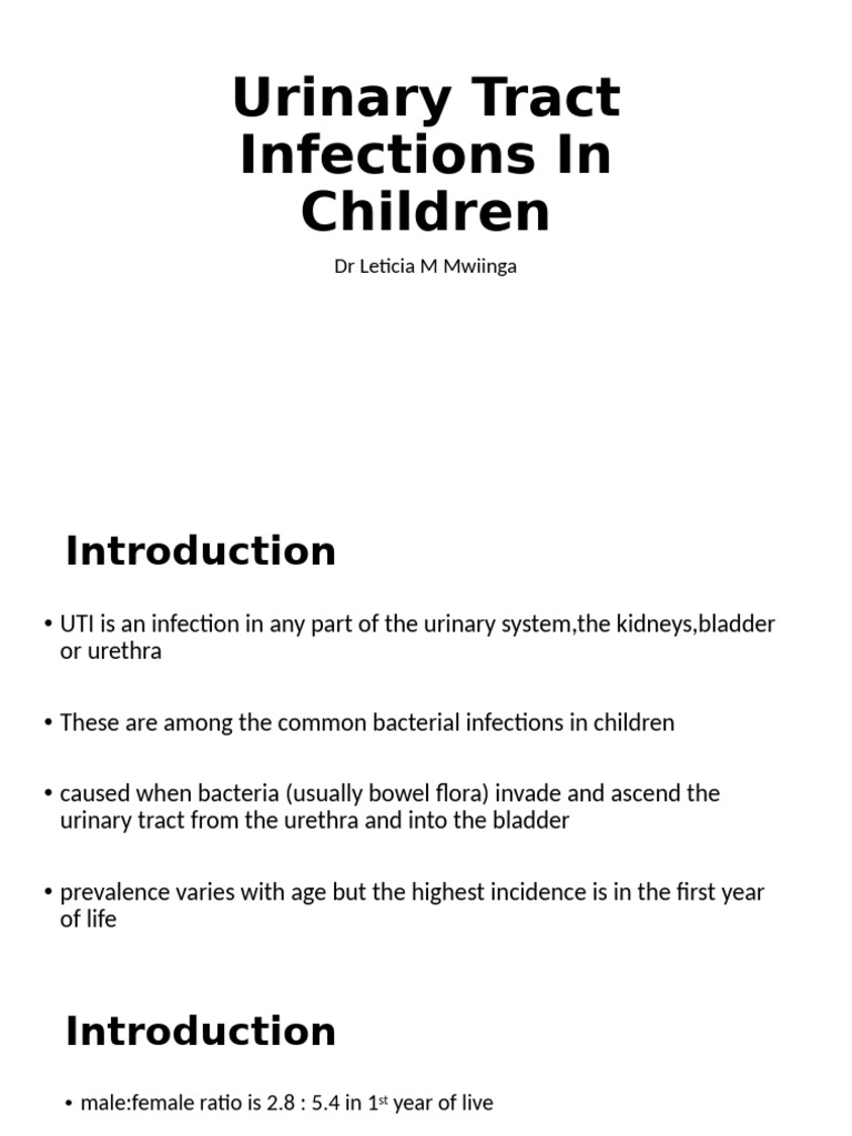 Urinary Tract Infections in Children - DR Mwiinga-1 | PDF | Urinary ...