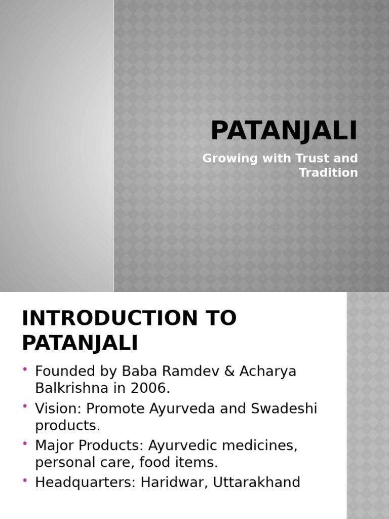 Patanjali Presentation | PDF