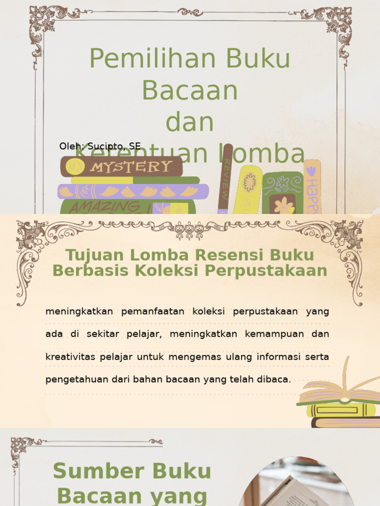 Materi Pemilihan Buku Bacaan Dan Ketentuan Lomba Resensi | PDF