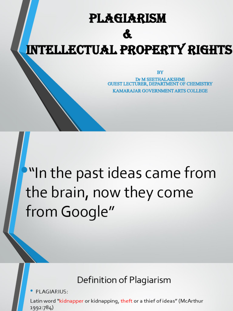 Plagiarism | PDF | Intellectual Property | Copyright