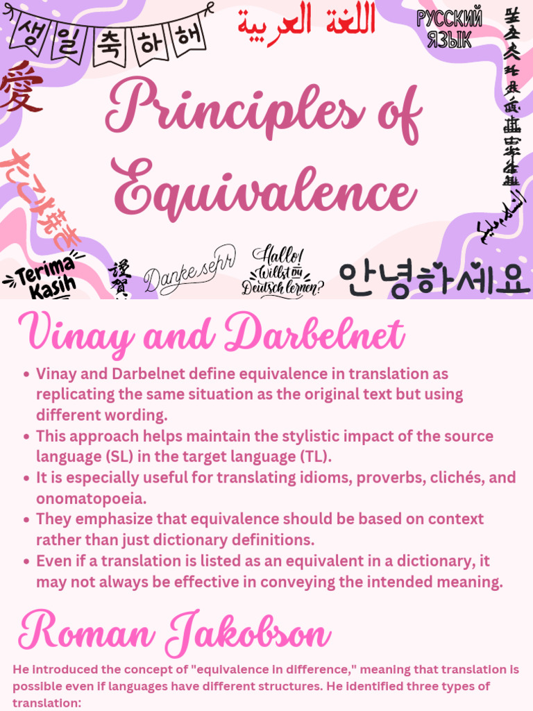 Principles of Equivalence | PDF | Translations | Word