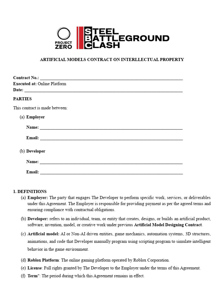 AI Model IP Contract Template | PDF | Copyright Infringement ...