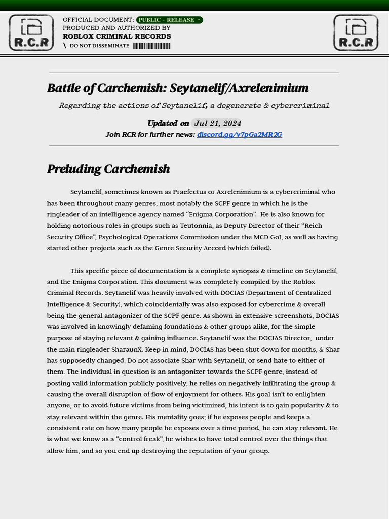 Battle of Carchemish SeytanelifAxrelenimium | PDF | Cybercrime | Crimes