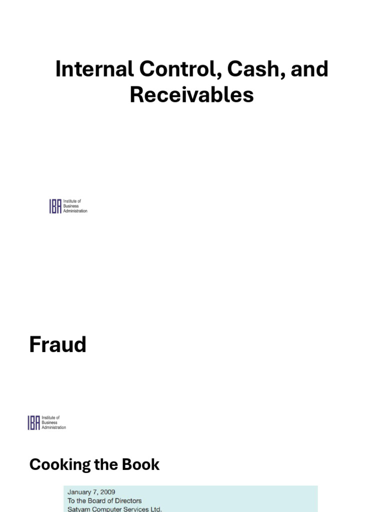 Internal Control and Receivables | PDF | Payments | Internal Control