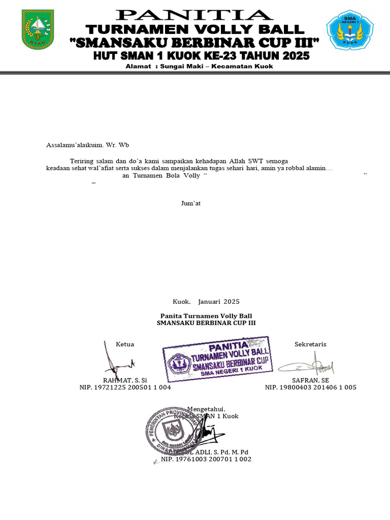 Undangan Turnamen | PDF